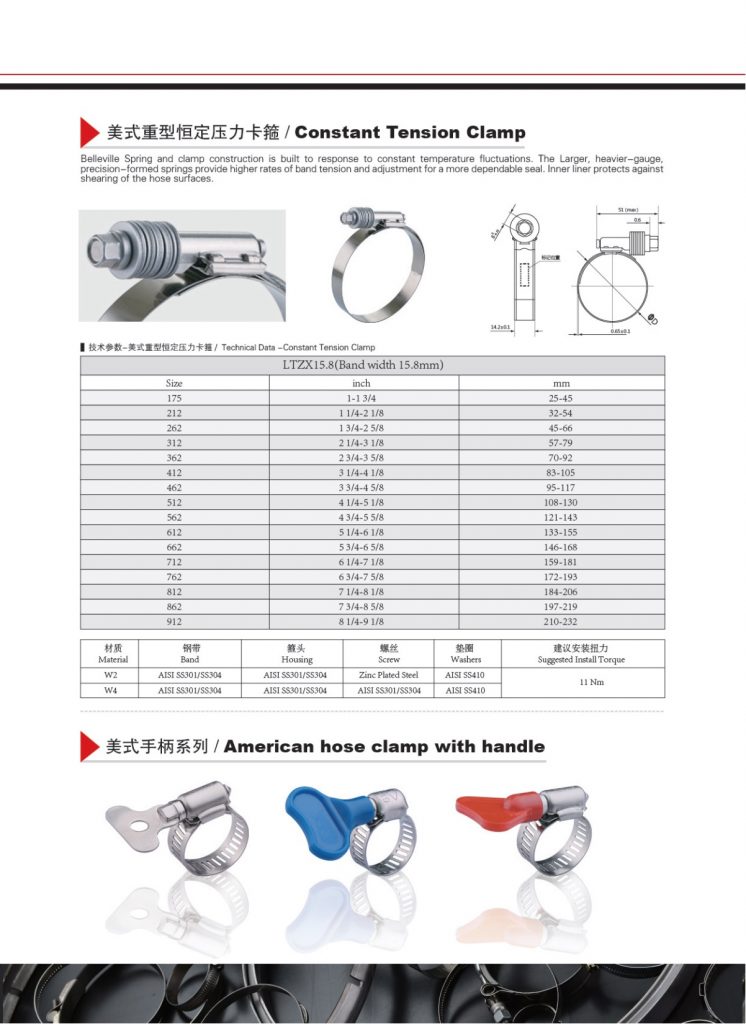 American type hose clamp - LT Hose Clamp